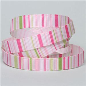 Baby Ribbon - Stripe Pink from Crafty Ribbons #5423